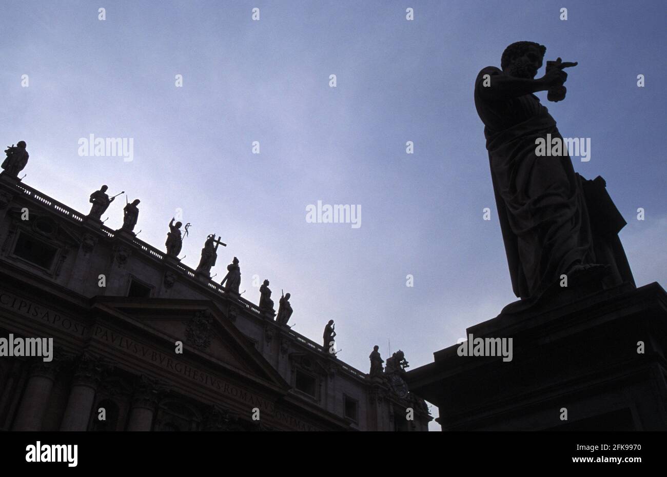 Statue of St. Peter with key, St. Peter's Square, Vatican City, Italy ...