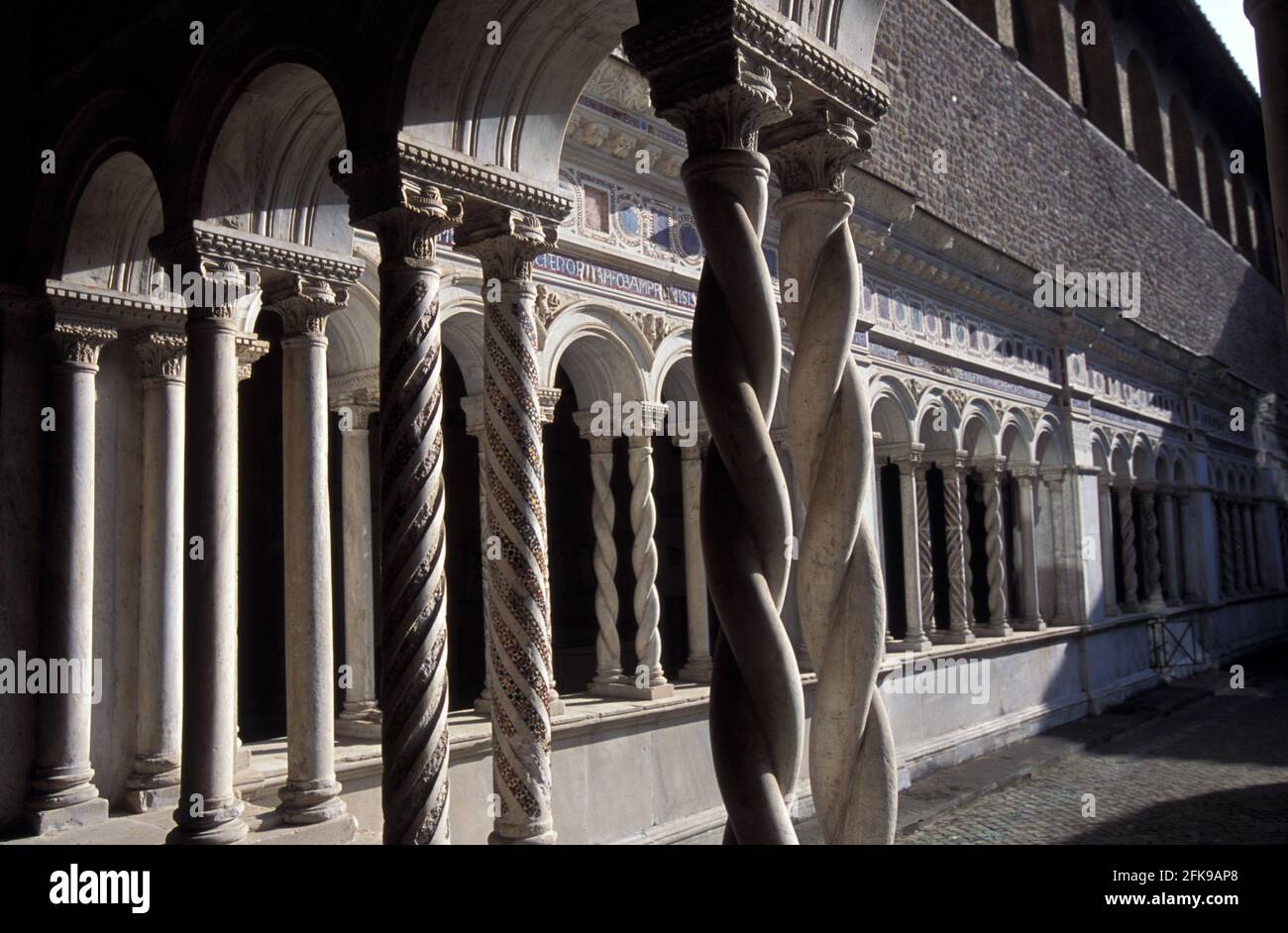 Twisted twin columns in cloister of S. Giovanni in Laterano ...