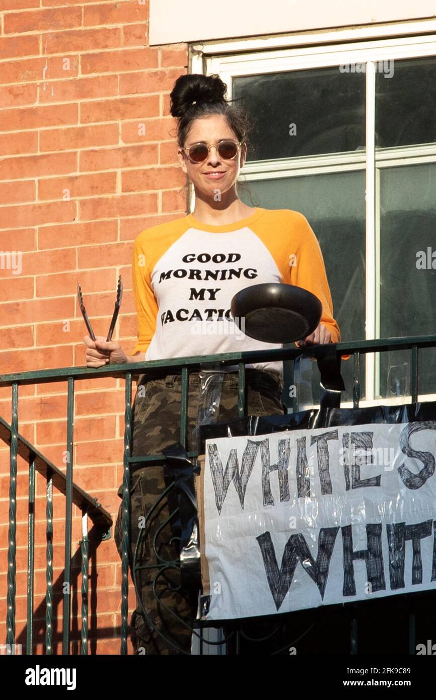 New York - NY - 20200609- Sarah Silverman Bangs Pans for Health Care ...