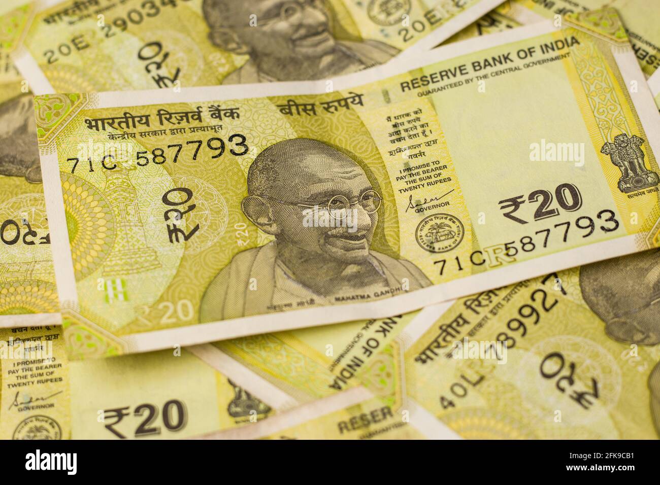 Indian twenty rupee note hi-res stock photography and images - Alamy