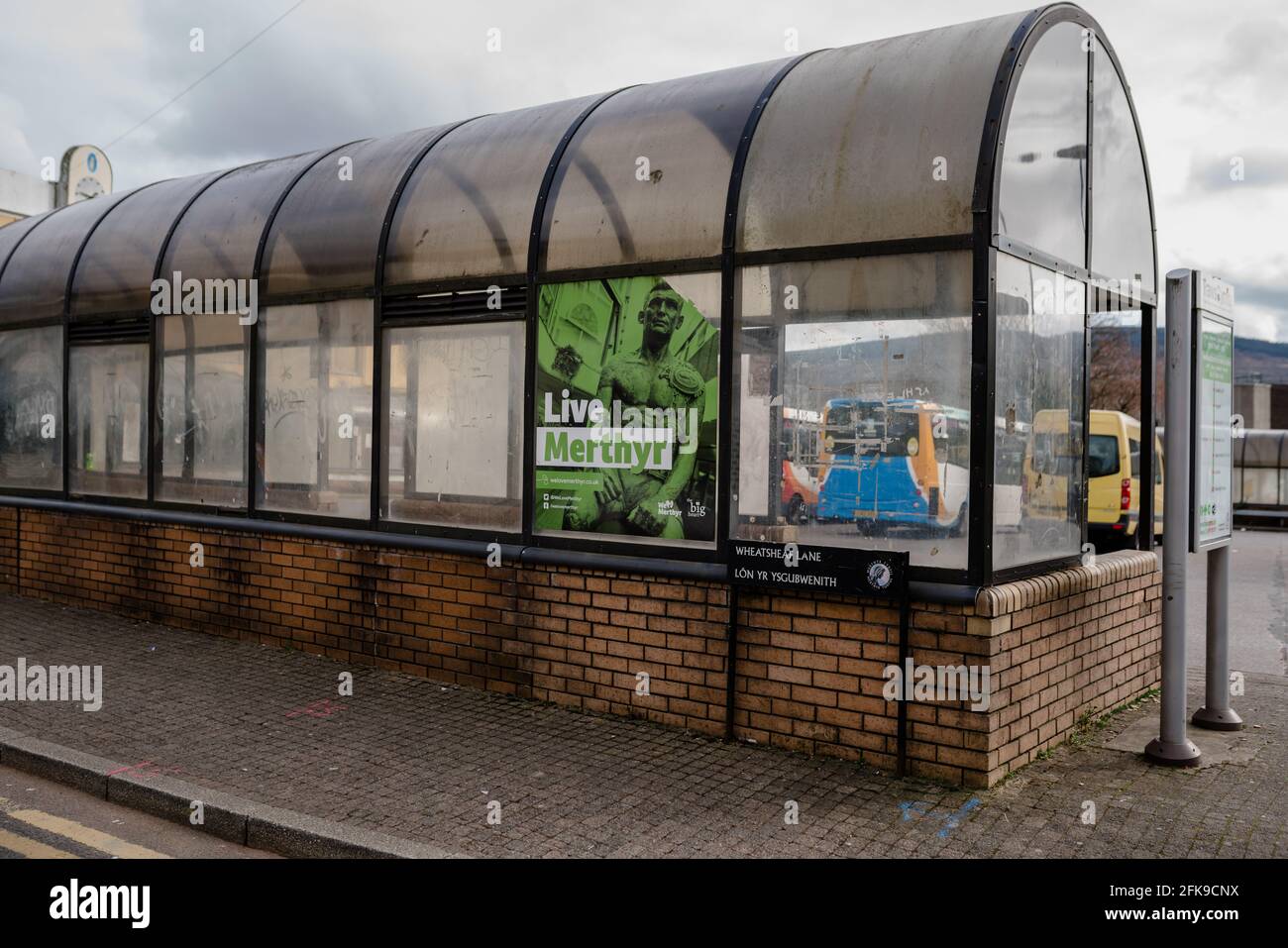 MERTHYR TYDFIL, WALES - 08 APRIL 2021: Old Merthyr bus station has not ...