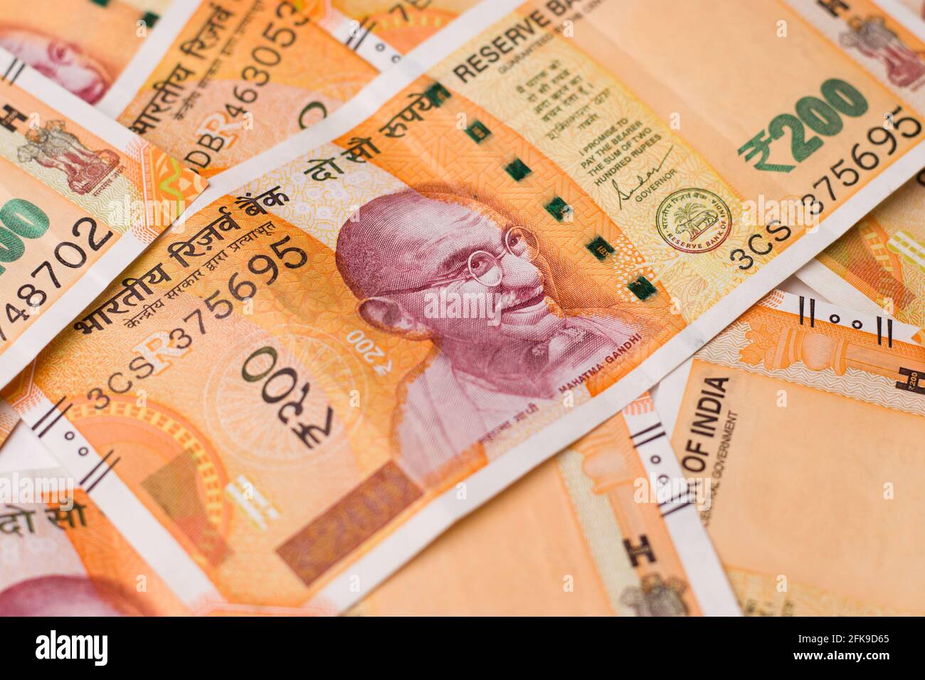 Indian new 200 rupees note hi-res stock photography and images - Alamy