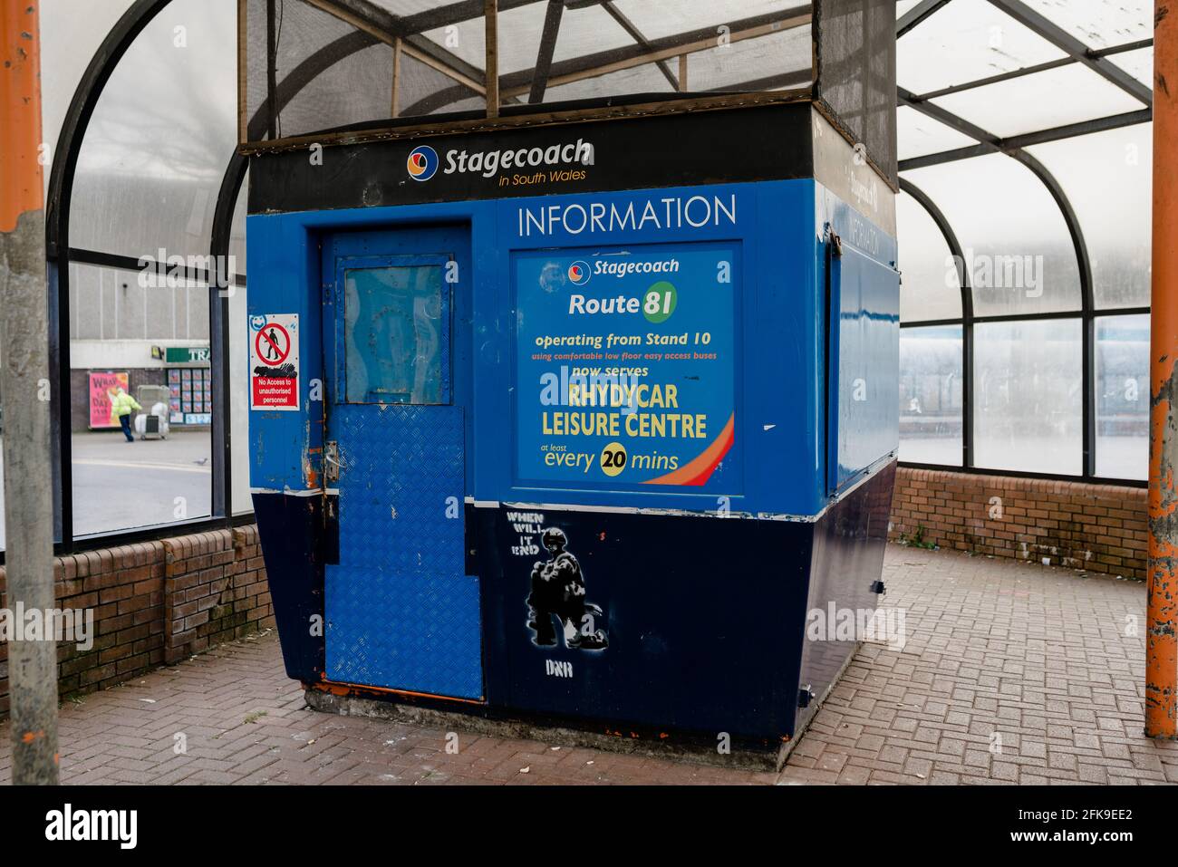 MERTHYR TYDFIL, WALES - 08 APRIL 2021: Old Merthyr bus station has not ...