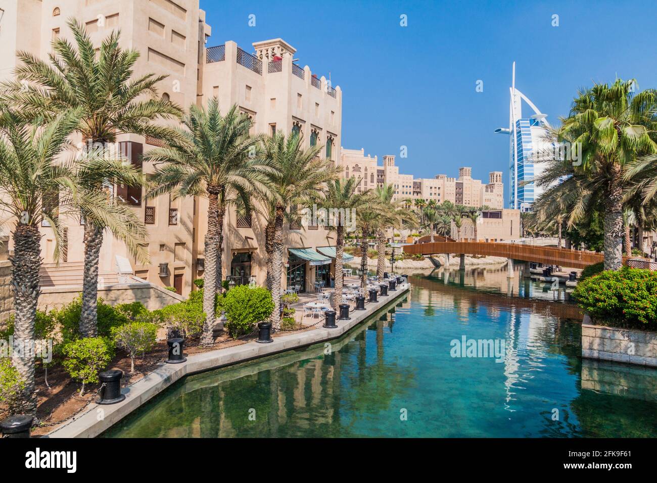 Burj Al Arab Tower of the Arabs seen from Madinat Jumeirah in Dubai ...