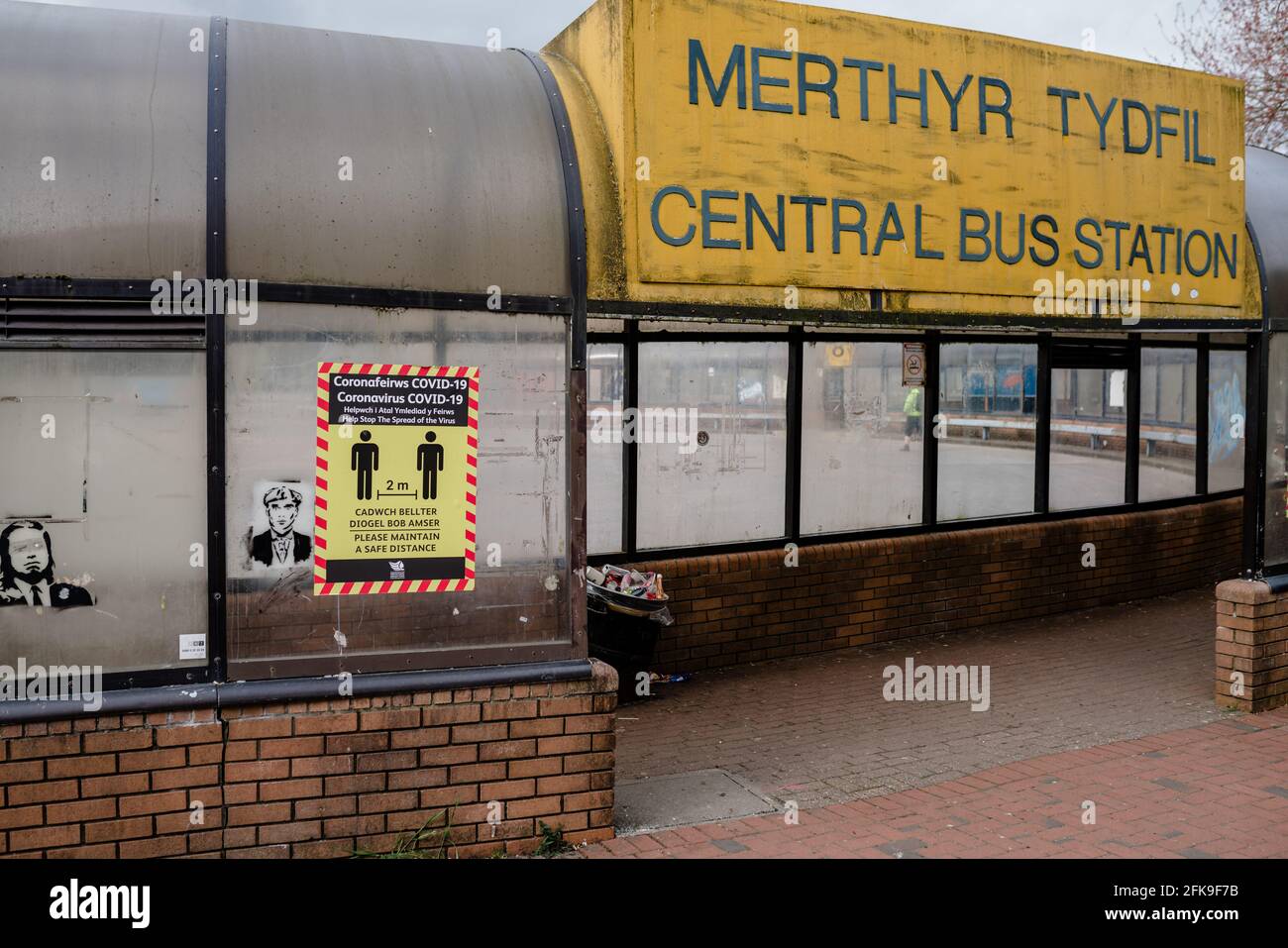 MERTHYR TYDFIL, WALES - 08 APRIL 2021: Old Merthyr bus station has not ...