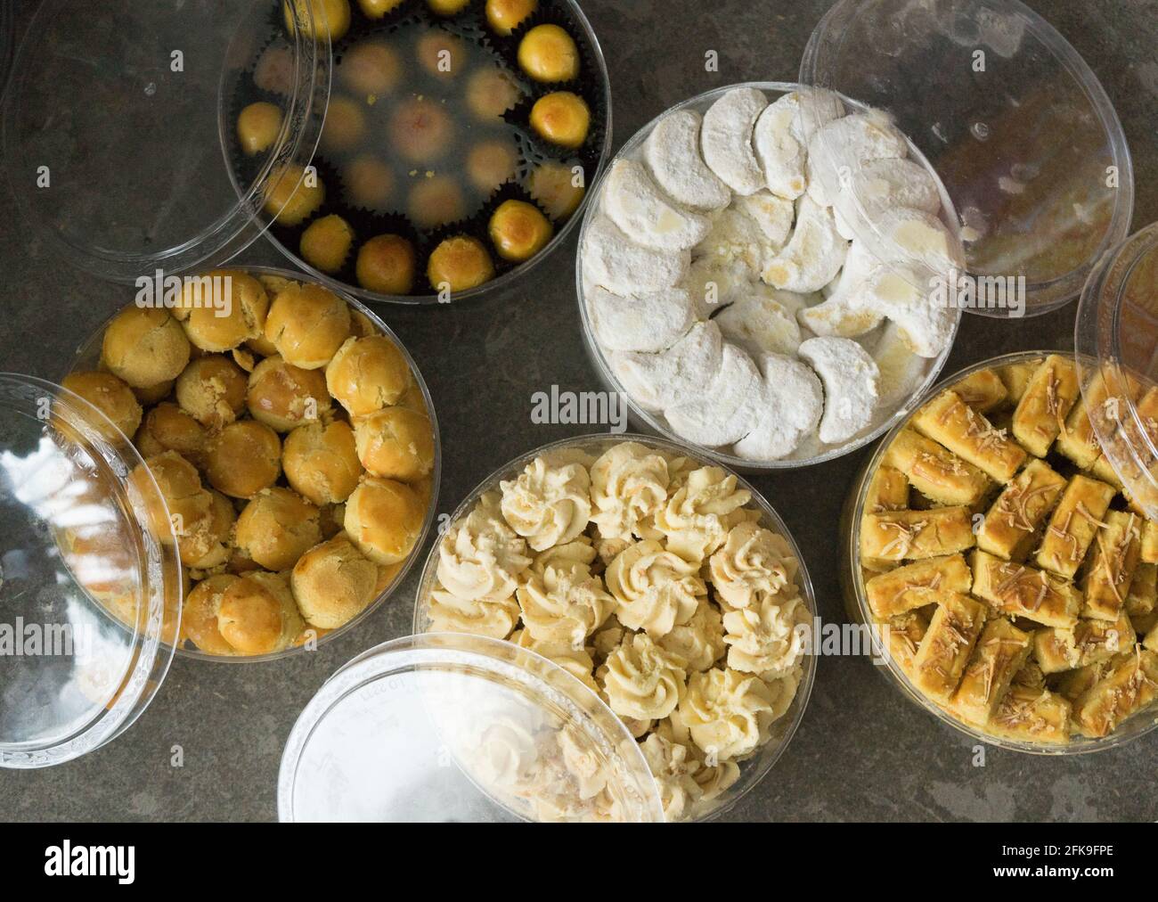 Kue lebaran ,Assorted Indonesian specialty cookies for Idul Fitri Stock ...