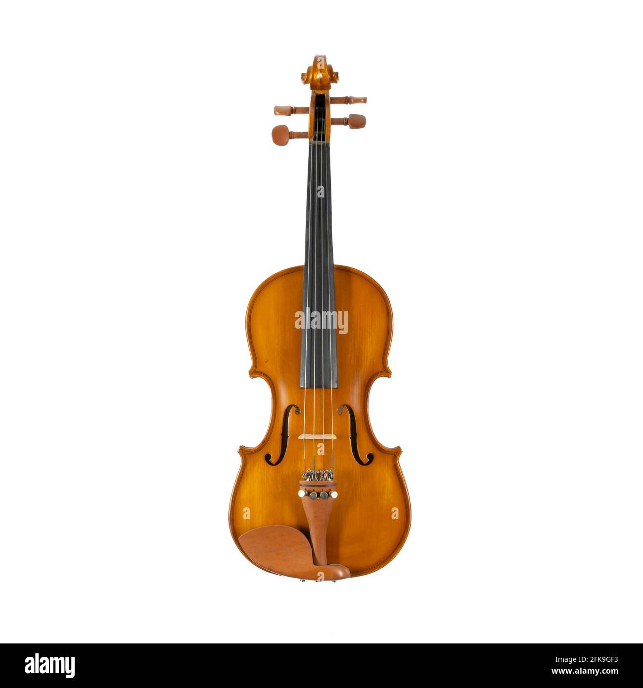 brown wooden violin isolated on white background Stock Photo - Alamy