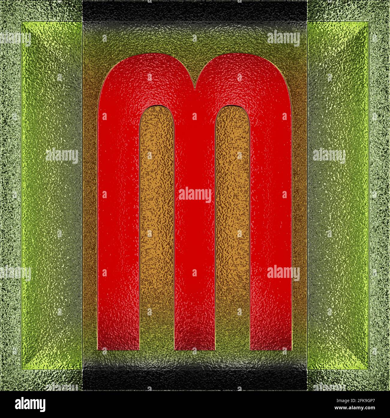square graphic with the upper-case character M representing a capital ...