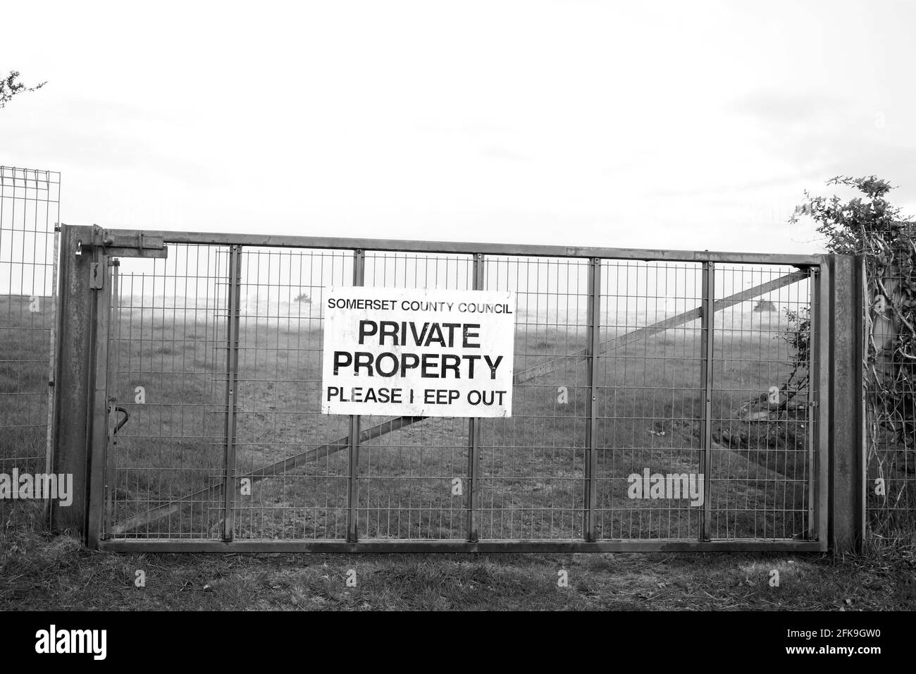 April 2021 - Private property - please keep out sign on an old large ...