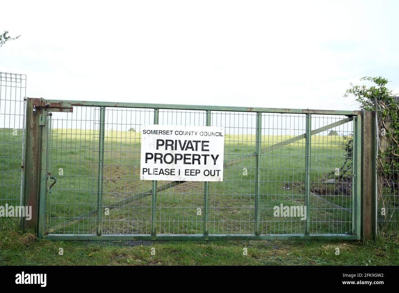 April 2021 - Private property - please keep out sign on an old large ...