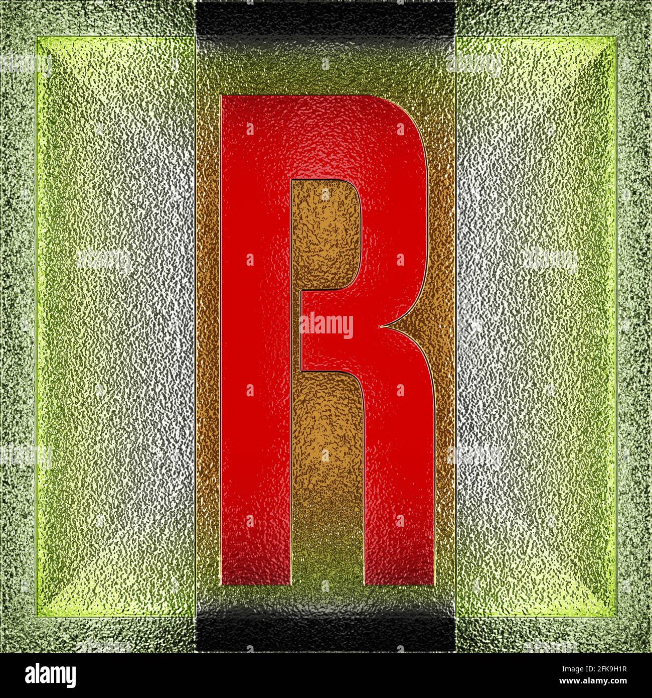square graphic with the upper-case character R representing a capital ...