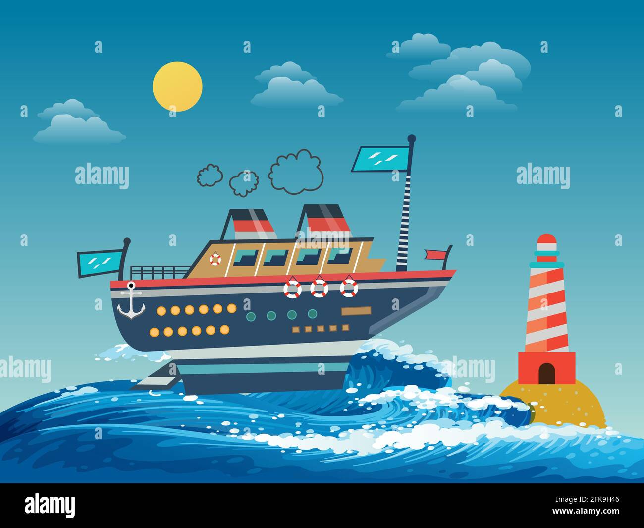 Ship Vector Illustration Stock Photo - Alamy