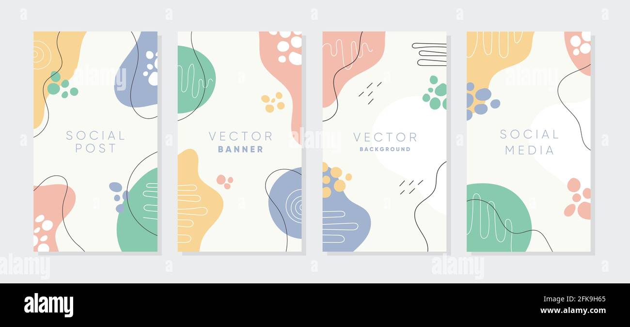 Set of abstract backgrounds in creative trendy style with copy space ...