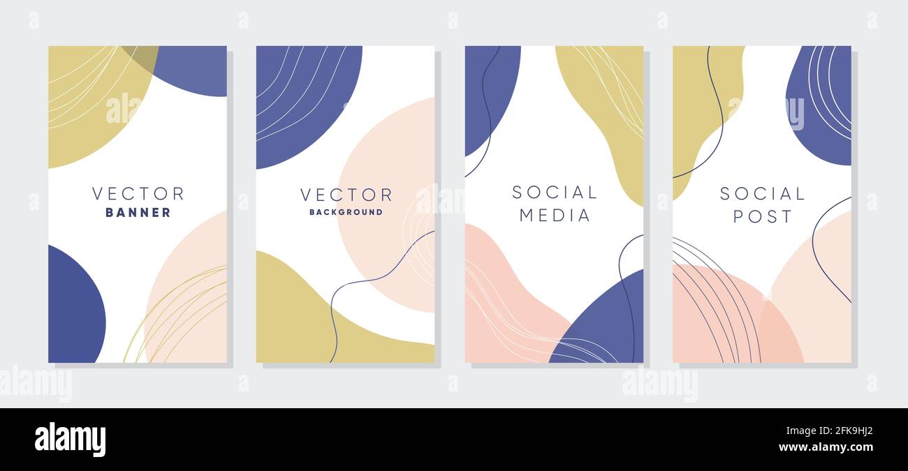 Set of abstract backgrounds in creative trendy style with copy space ...