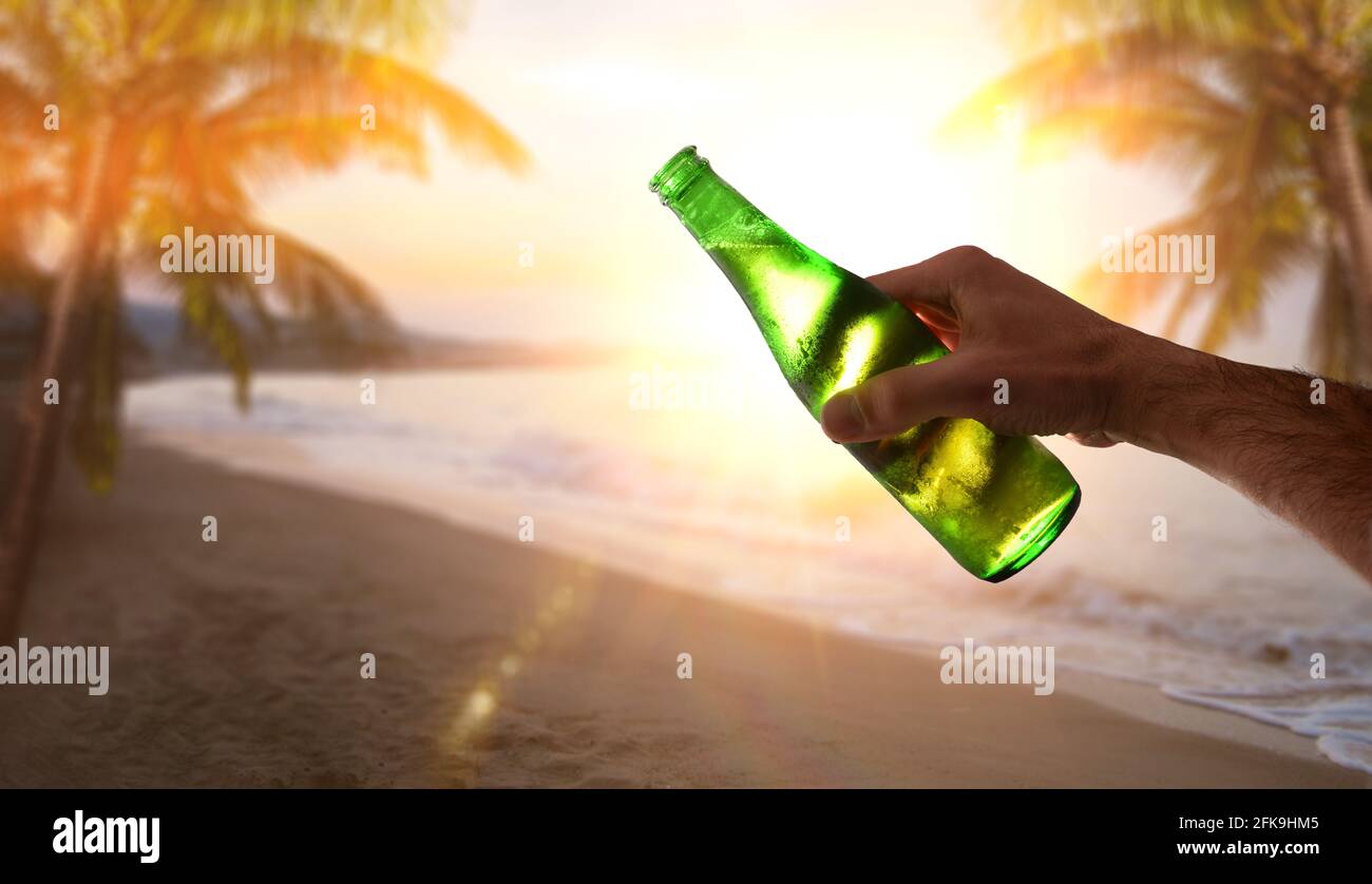 Silhouette hand holding beer bottle hi-res stock photography and images ...