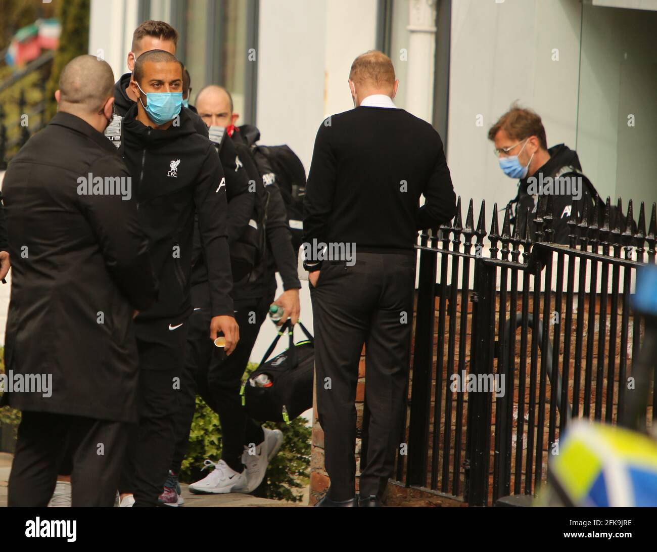 Lfc protest at anfield and lfc players leaving their hotel Stock Photo ...