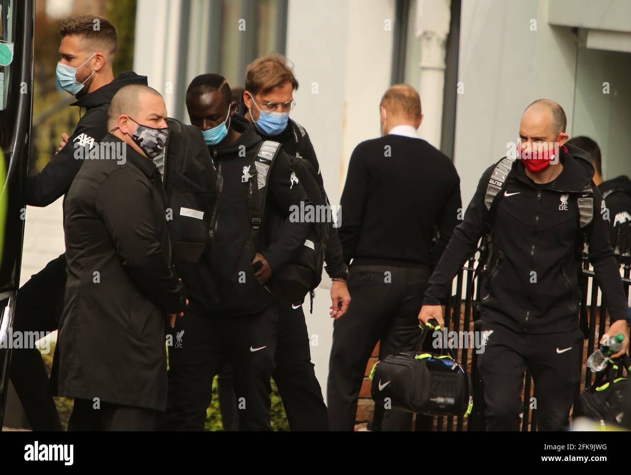 Lfc protest at anfield and lfc players leaving their hotel Stock Photo ...