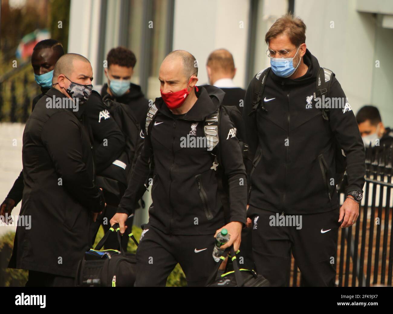 Lfc protest at anfield and lfc players leaving their hotel Stock Photo ...