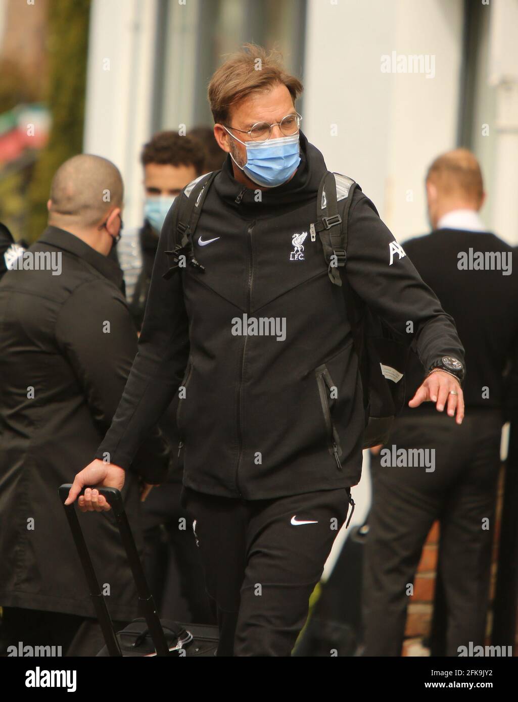 Lfc protest at anfield and lfc players leaving their hotel Stock Photo ...