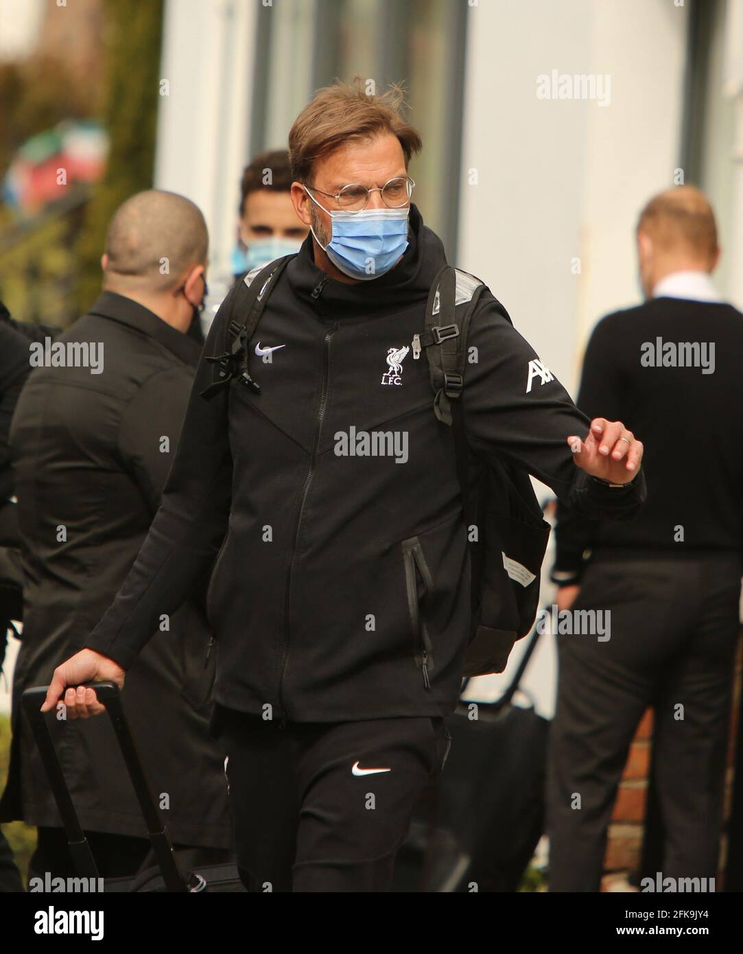 Lfc protest at anfield and lfc players leaving their hotel Stock Photo ...