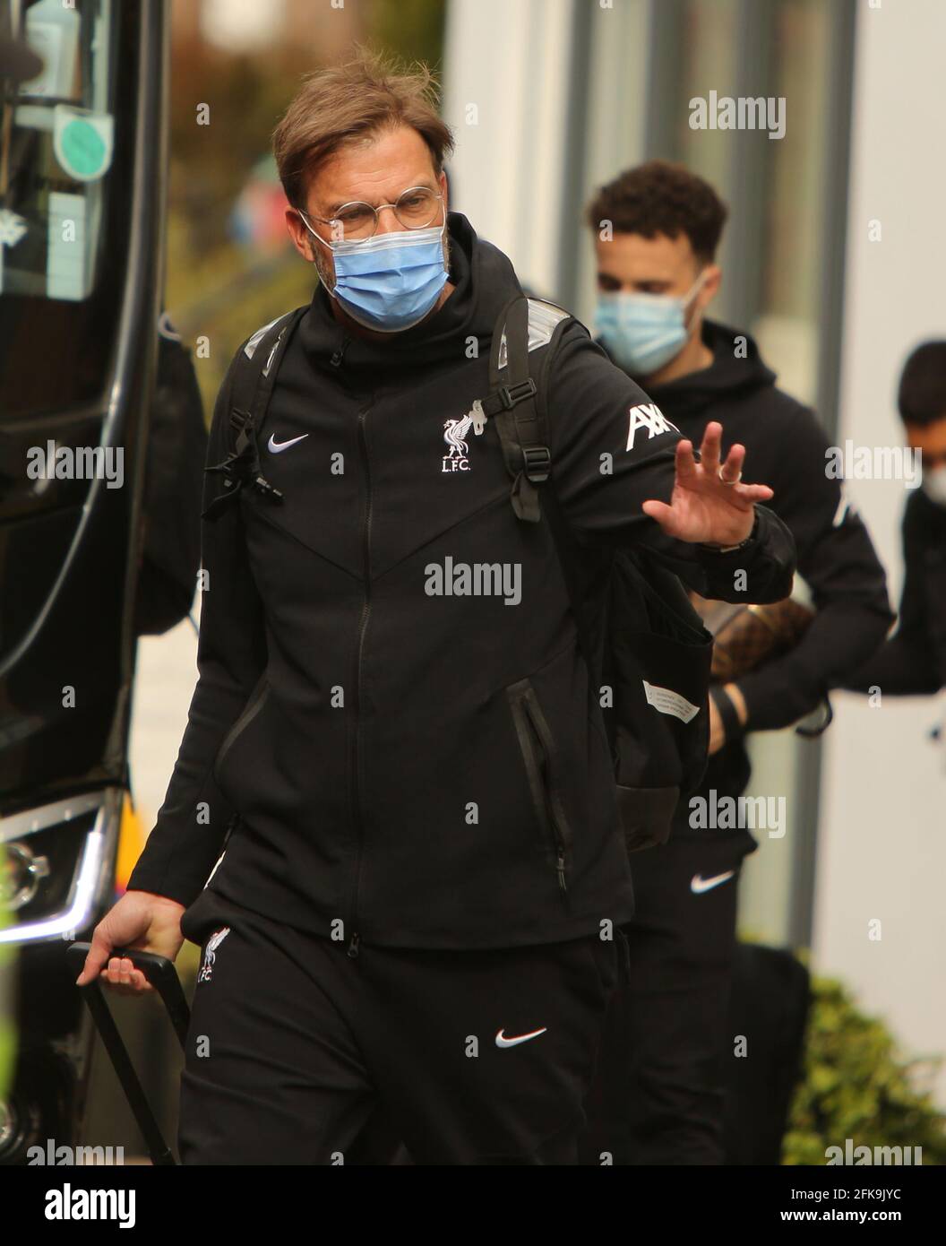 Lfc protest at anfield and lfc players leaving their hotel Stock Photo ...