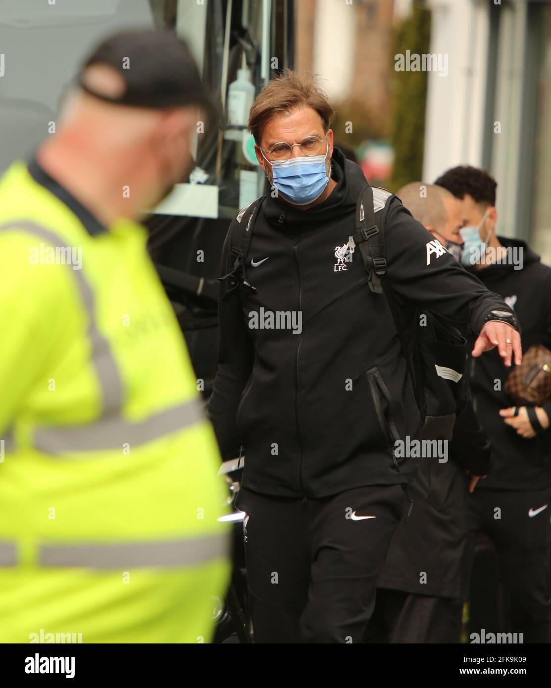 Lfc protest at anfield and lfc players leaving their hotel Stock Photo ...
