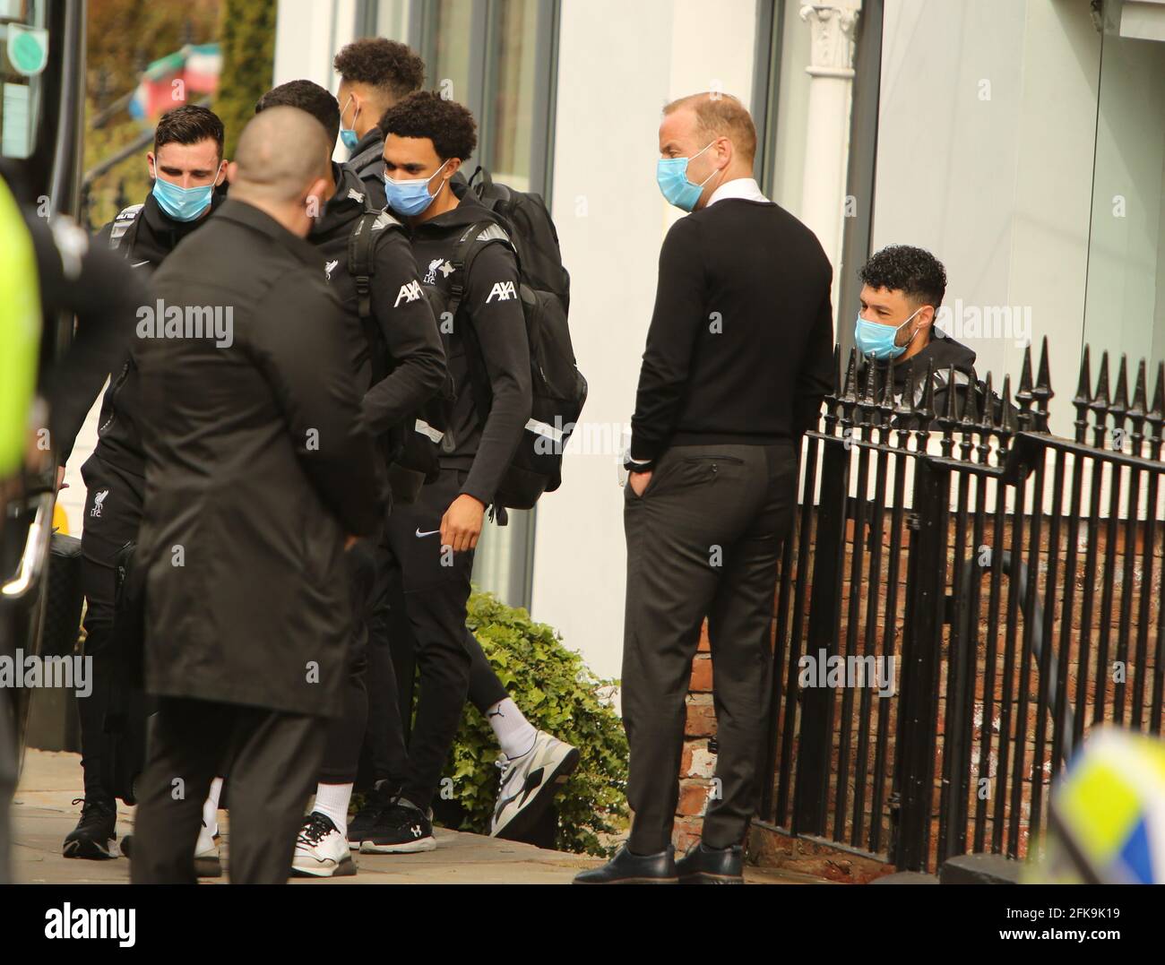 Lfc protest at anfield and lfc players leaving their hotel Stock Photo ...