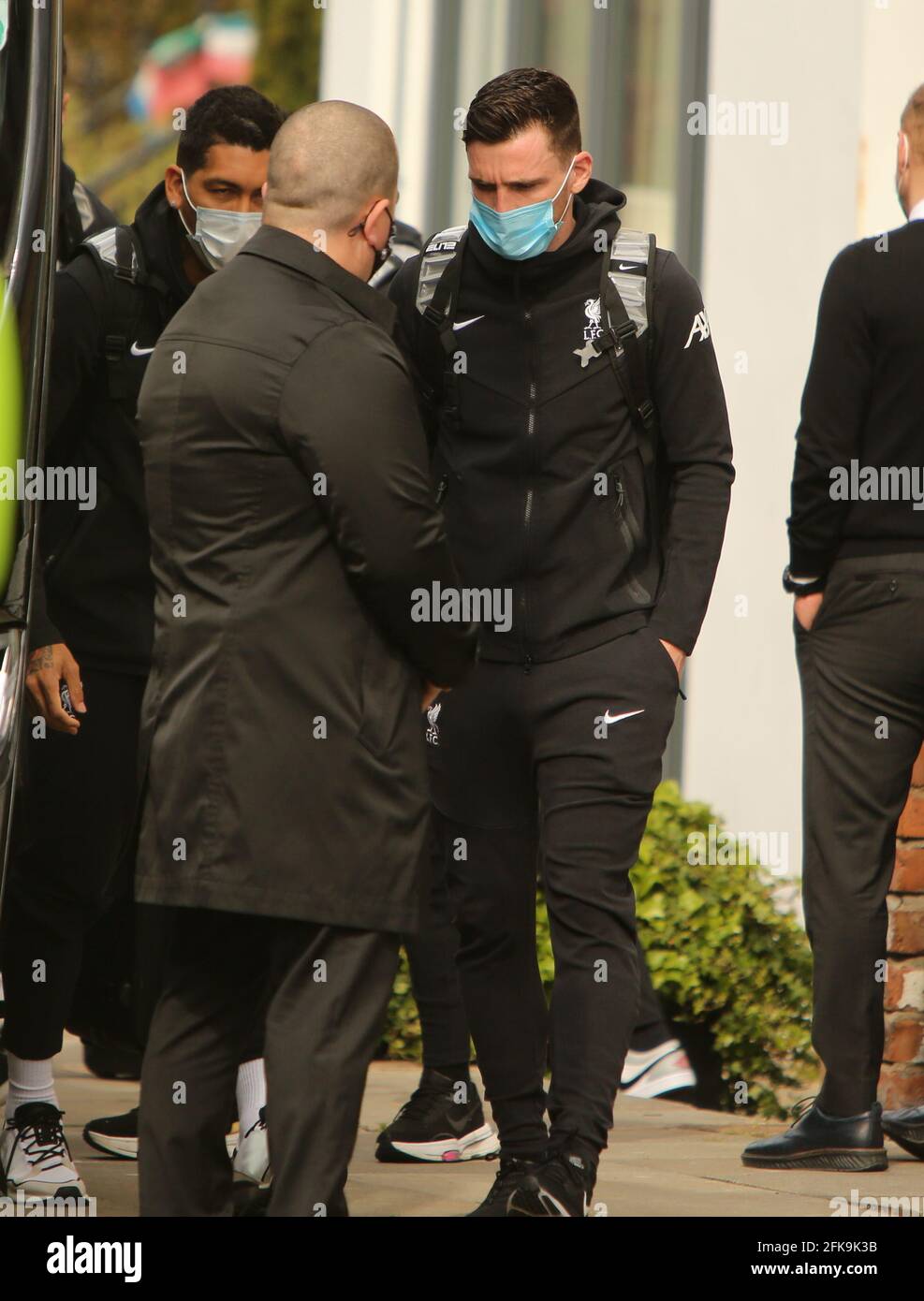 Lfc protest at anfield and lfc players leaving their hotel Stock Photo ...