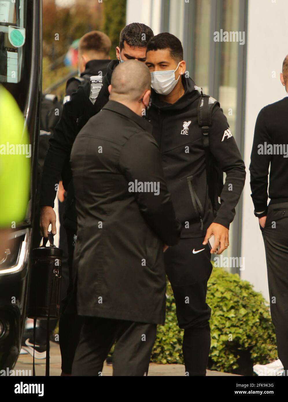 Lfc protest at anfield and lfc players leaving their hotel Stock Photo ...