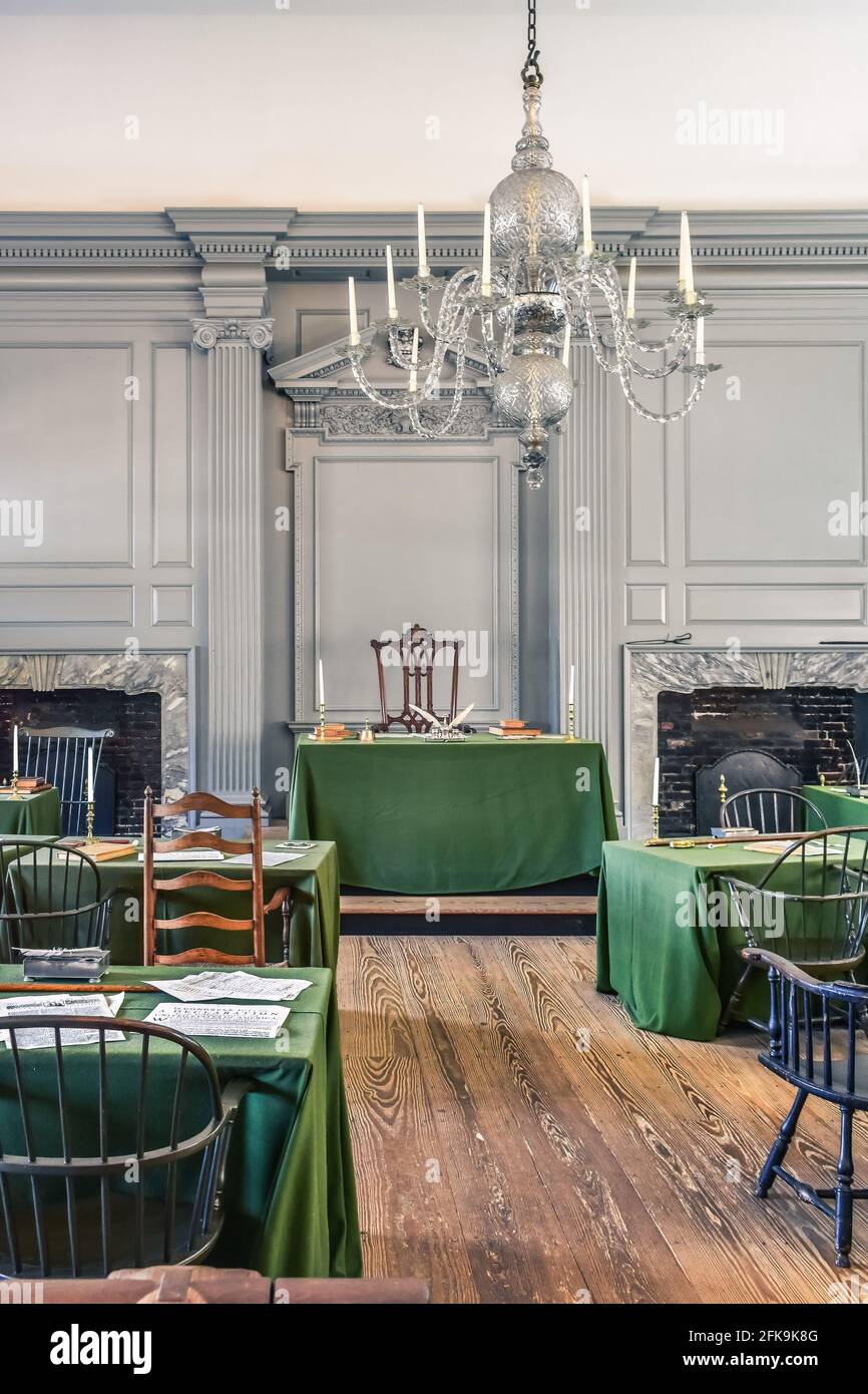 Historic Assembly Room in Independence Hall, Philadelphia, Pennsylvania ...