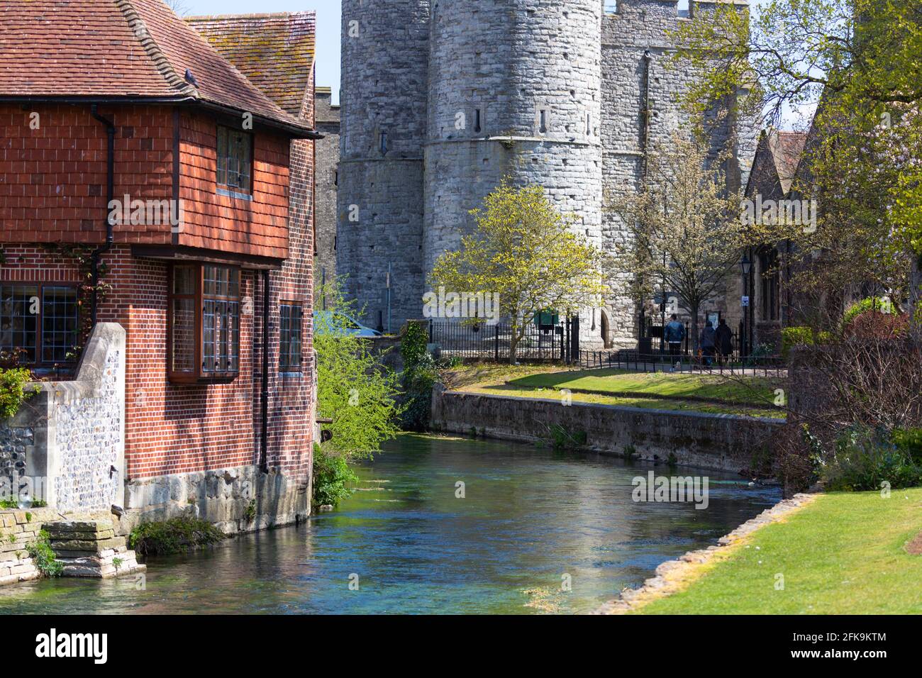 Great stour river, gateway and tower, canterbury, kent, uk Stock Photo ...