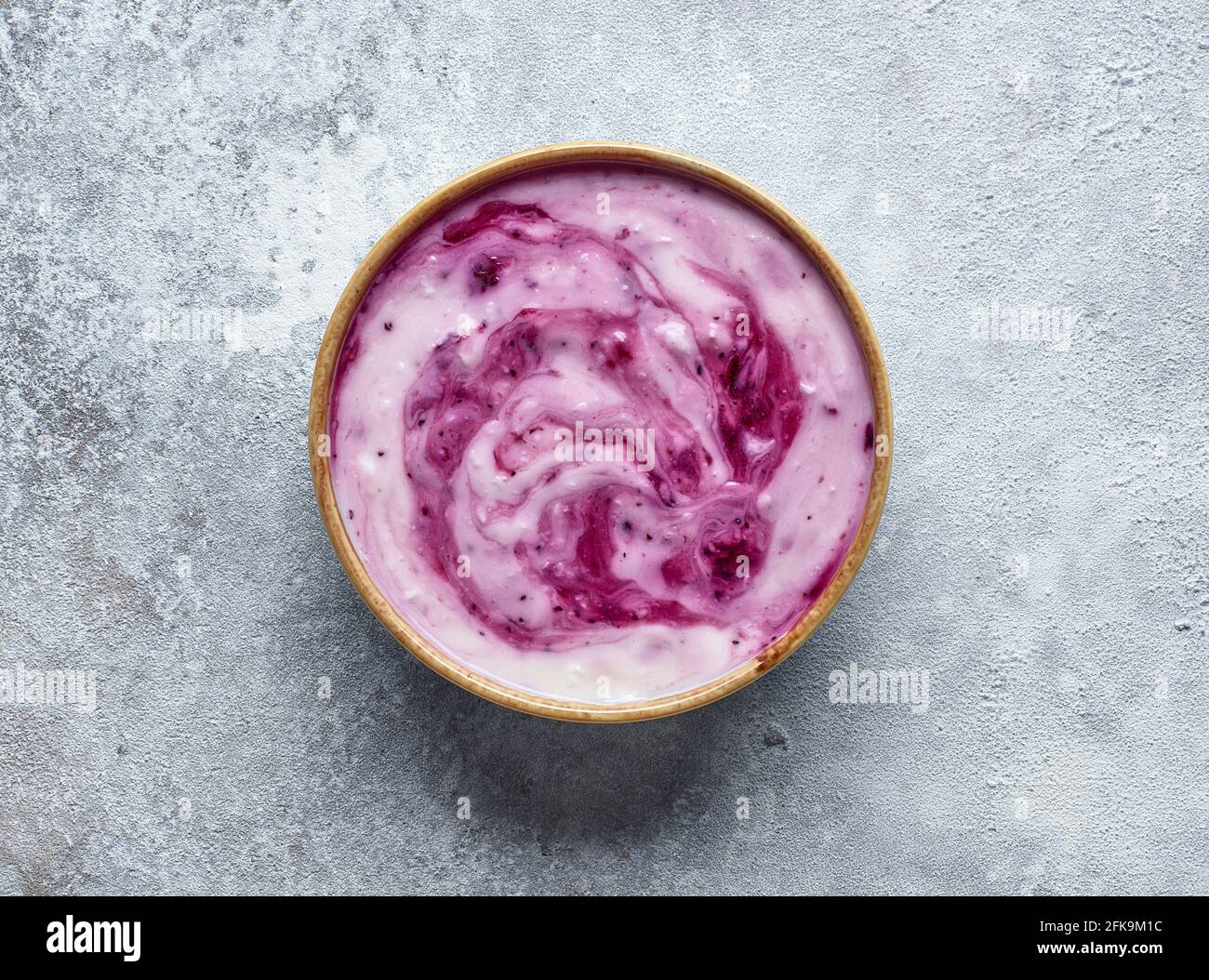 Top view fresh yogurt blue hi-res stock photography and images - Alamy