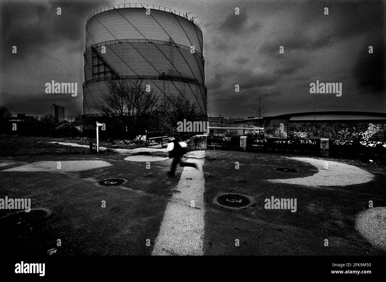 Greenwich Meridian Line passing through a former railway track - now a ...