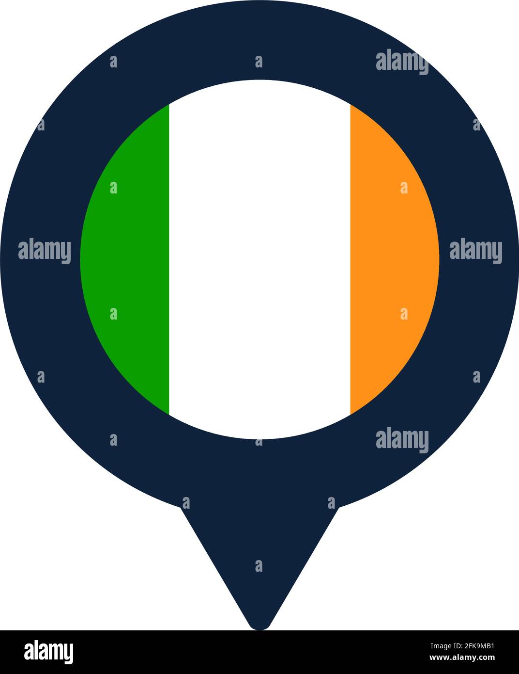ireland flag and map pointer icon. National flag location icon vector ...