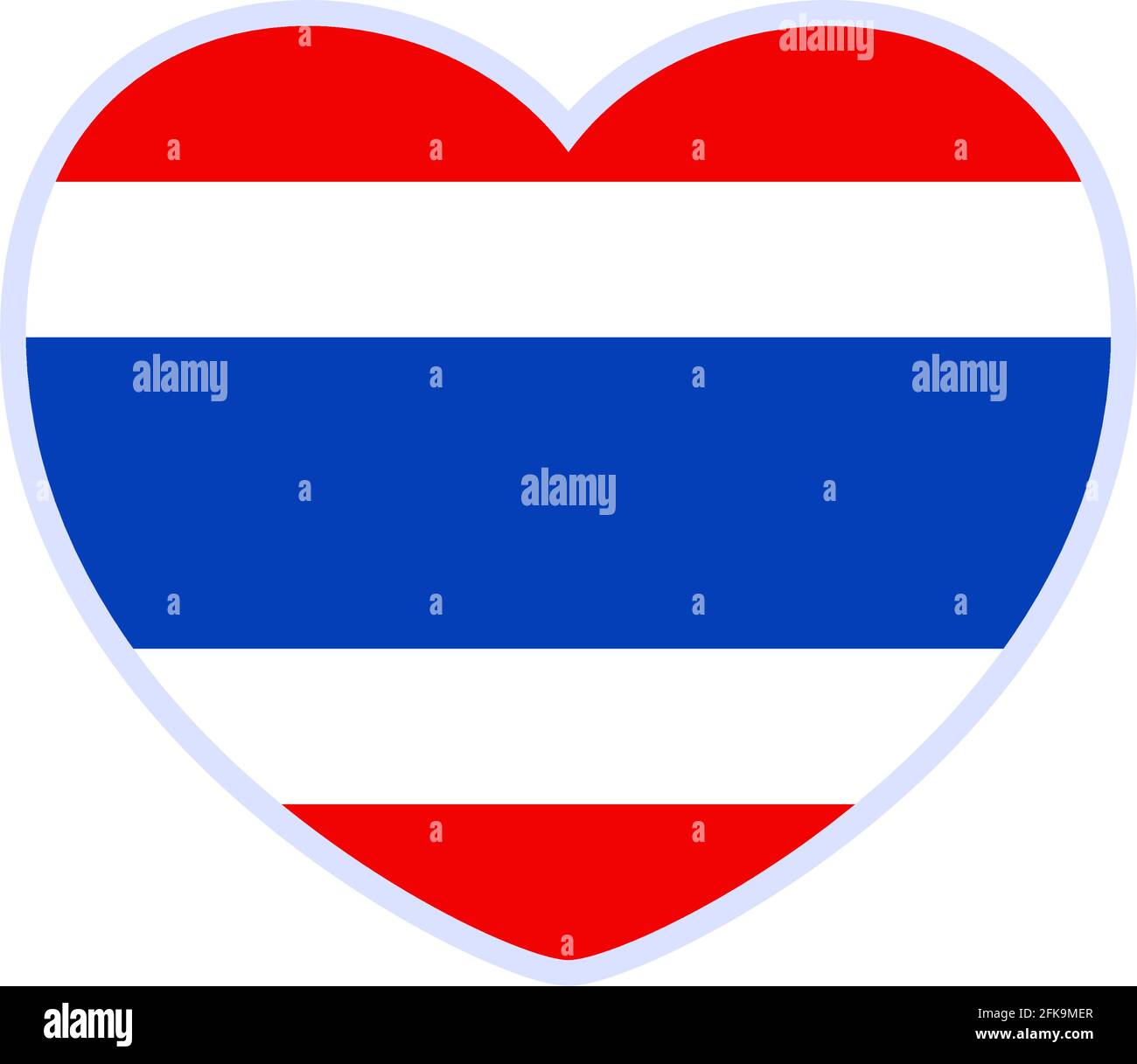 thailand flag in a shape of heart. Icon flat heart symbol of love on ...