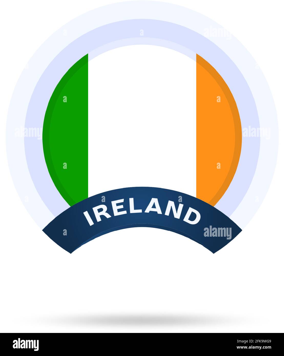 ireland national flag Circle button Icon. Simple flag, official colors ...