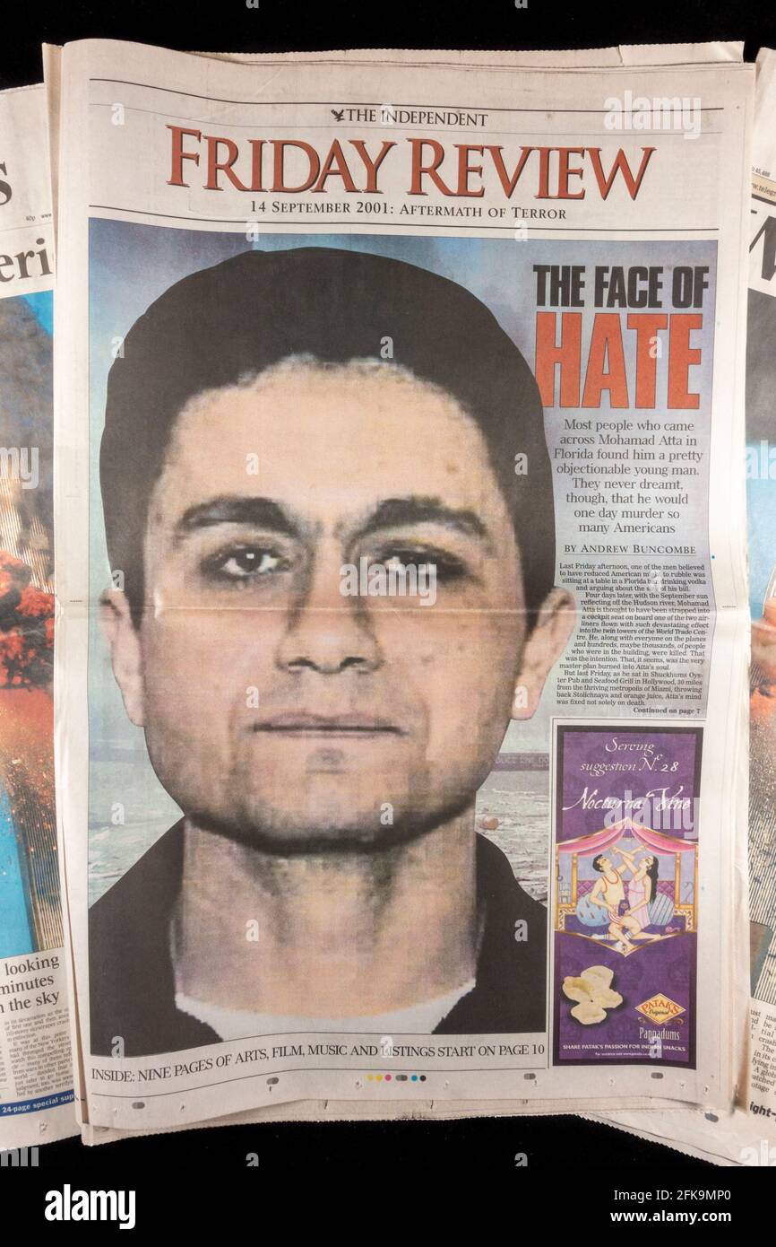 Image of Mohamed Atta on the Friday Review, The Independent newspaper ...