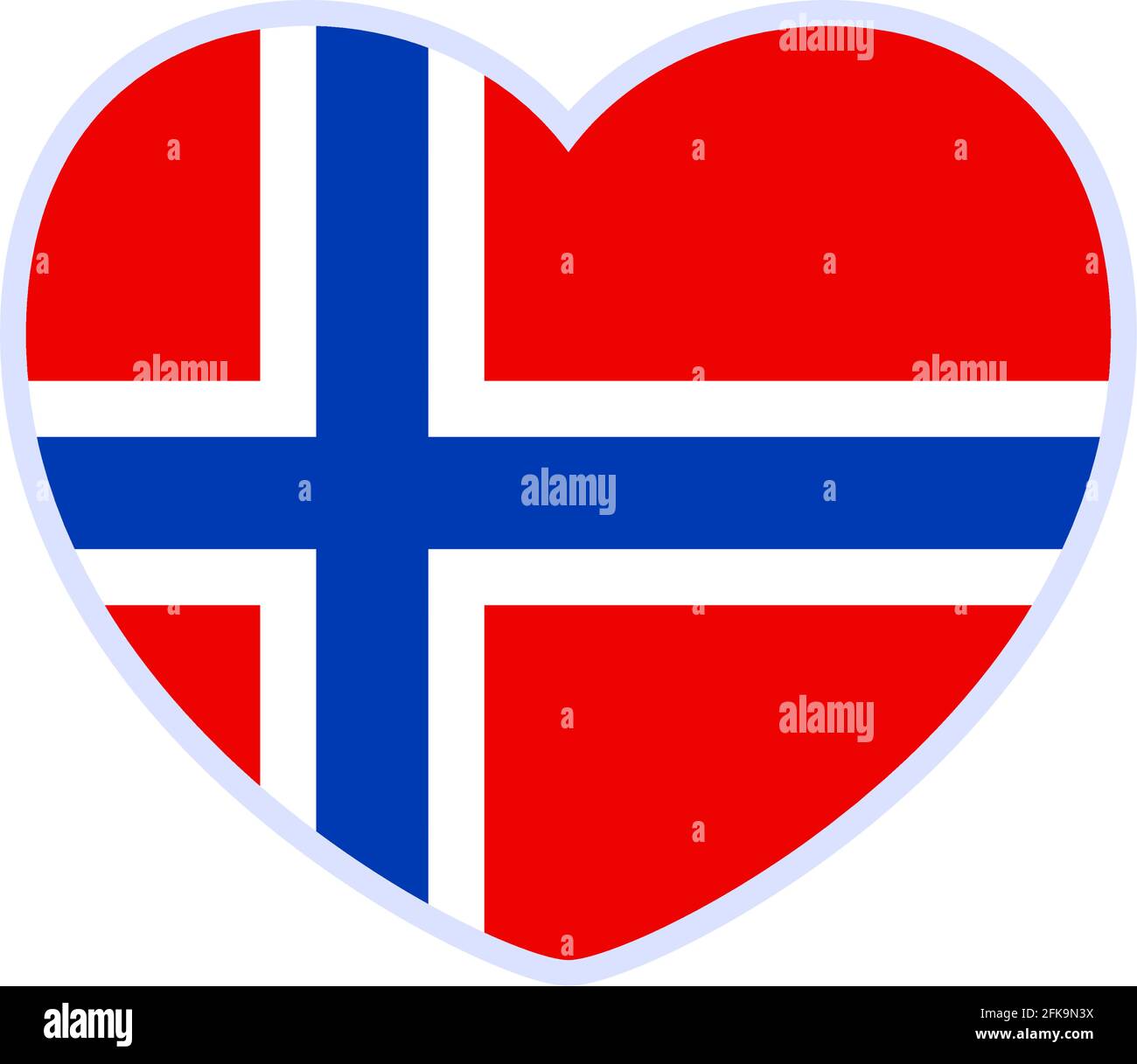 norway flag in a shape of heart. Icon flat heart symbol of love on the ...