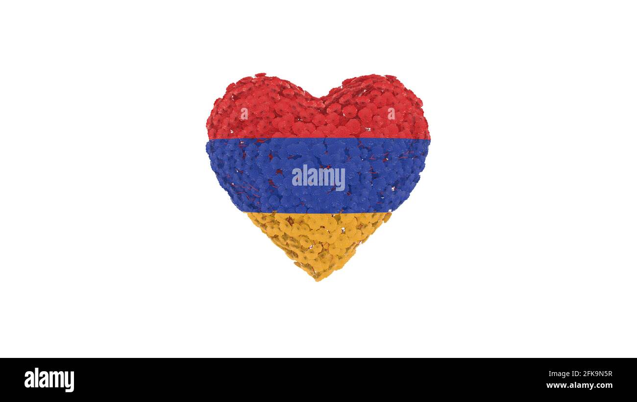 Armenia National Day. Independence Day. Heart shape made out of flowers ...