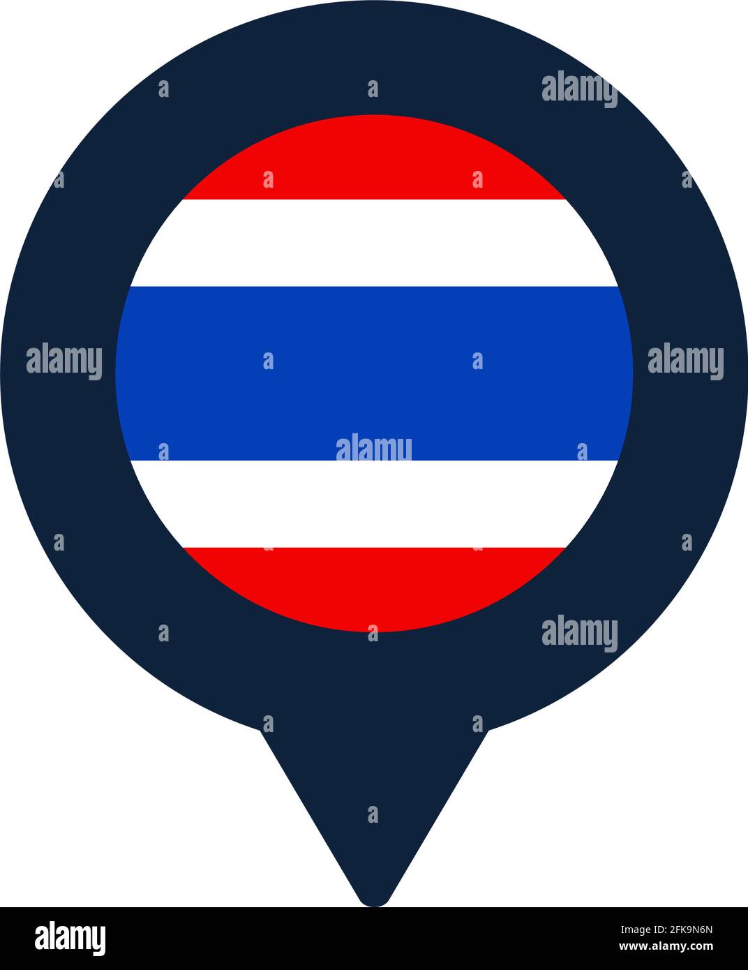 thailand flag and map pointer icon. National flag location icon vector ...