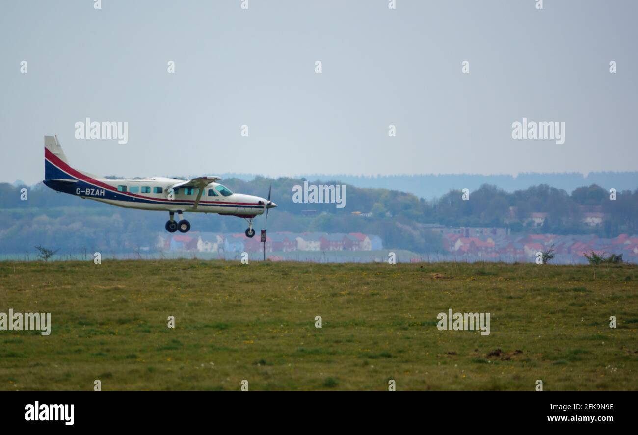 cessna 208B grand caravan light aircraft about to touch down on ...