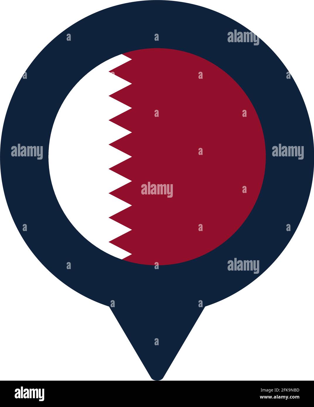 qatar flag and map pointer icon. National flag location icon vector ...