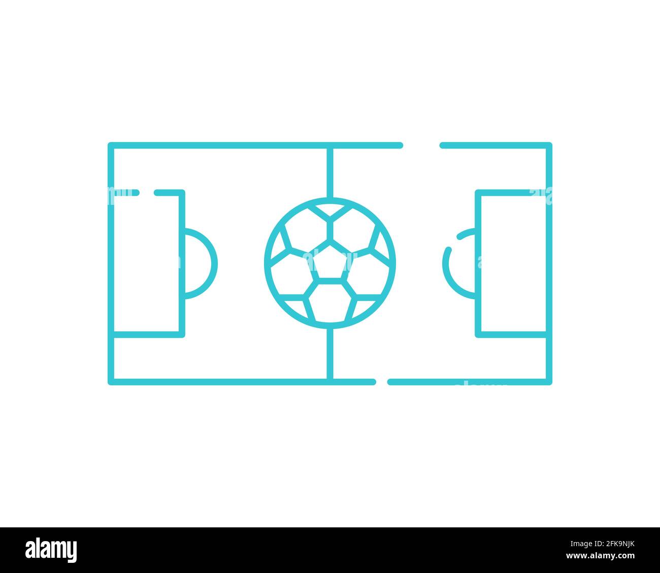 Football field thin line icon. Soccer playing area symbol, outline ...
