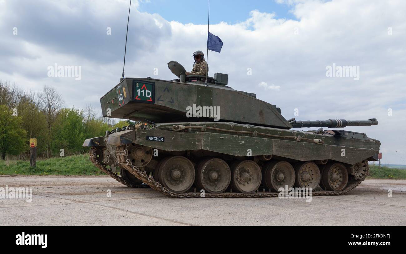 close up of a british army challenger 2 main battle tank on exercise on ...
