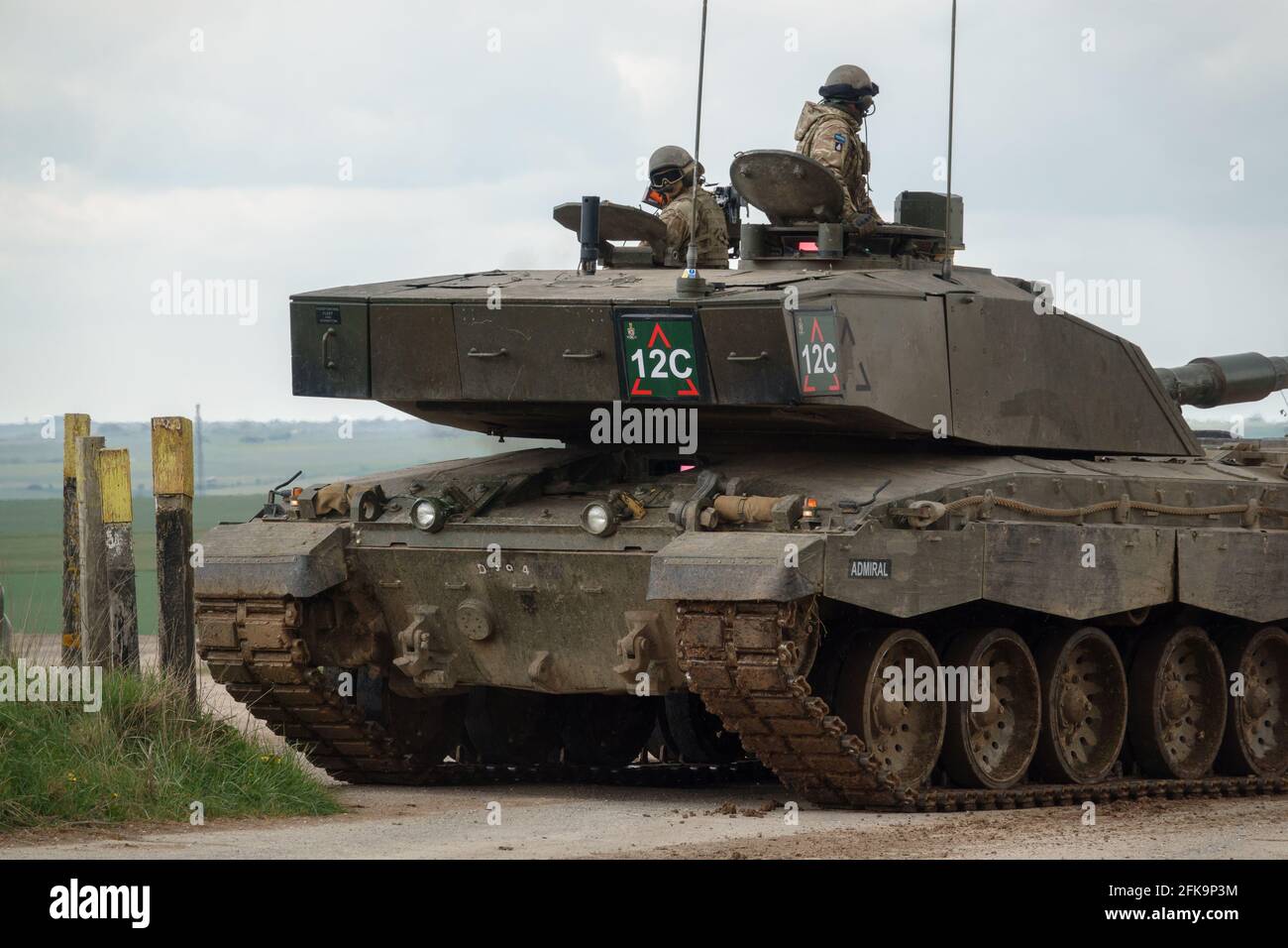 close up of a british army challenger 2 main battle tank on exercise on ...