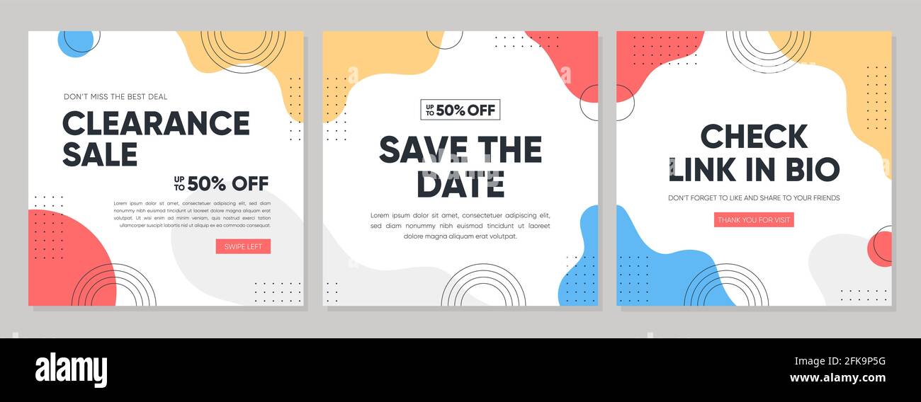 Sale square banner template for social media posts, mobile apps ...