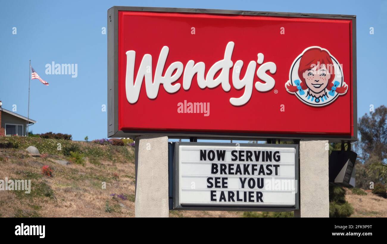 Wendy's sign hi-res stock photography and images - Alamy