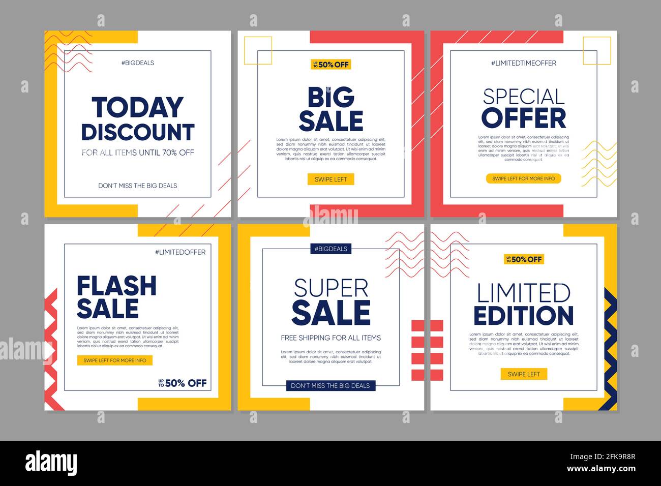 Sale square banner template for social media posts, mobile apps ...