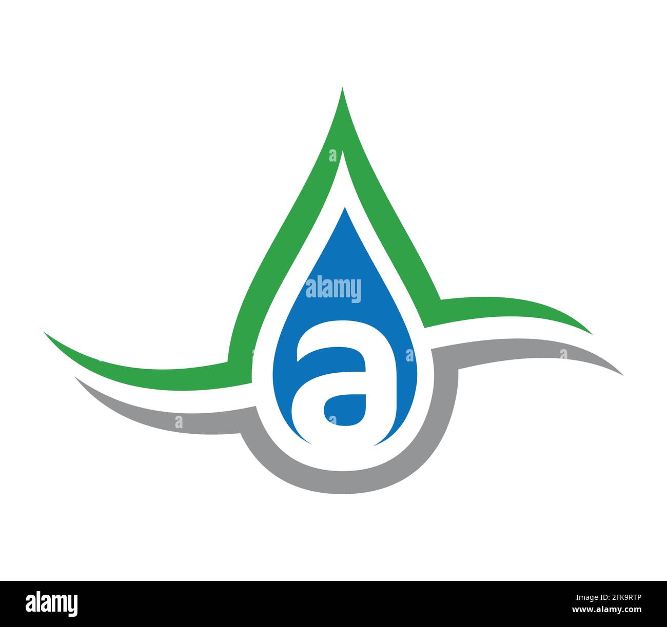 A vector Illustration of Water Drop and Wave Monogram Initial Letter A ...