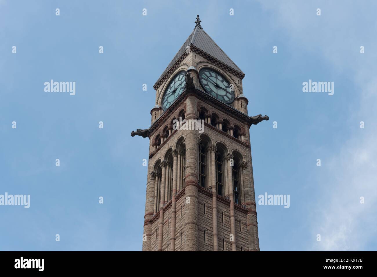 Old City Hall (Toronto) - isolated detail of clock tower Stock Photo ...